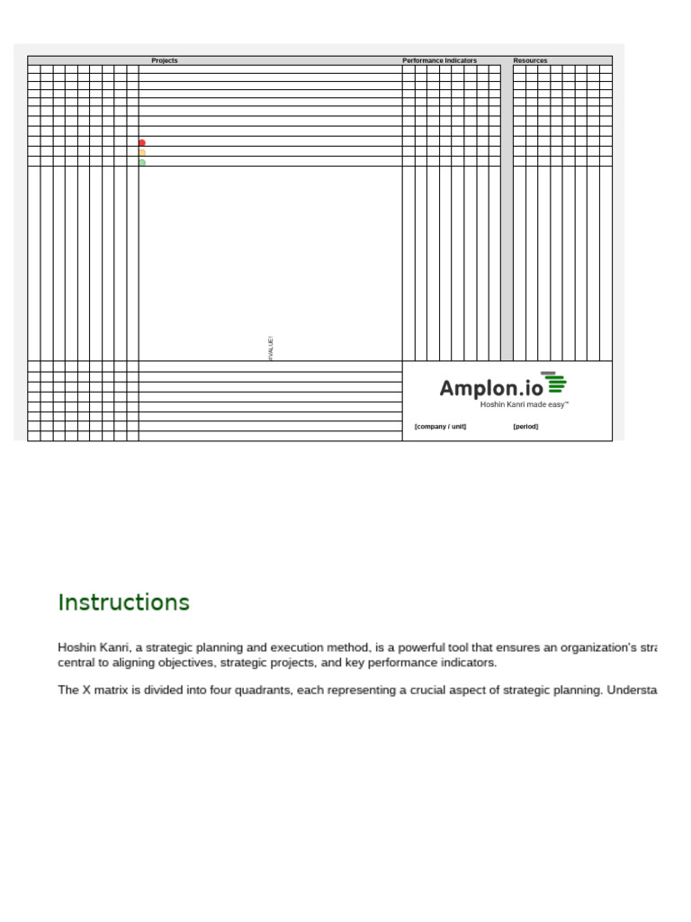 Amplon X Matrix Template | PDF | Performance Indicator | Strategic Planning
