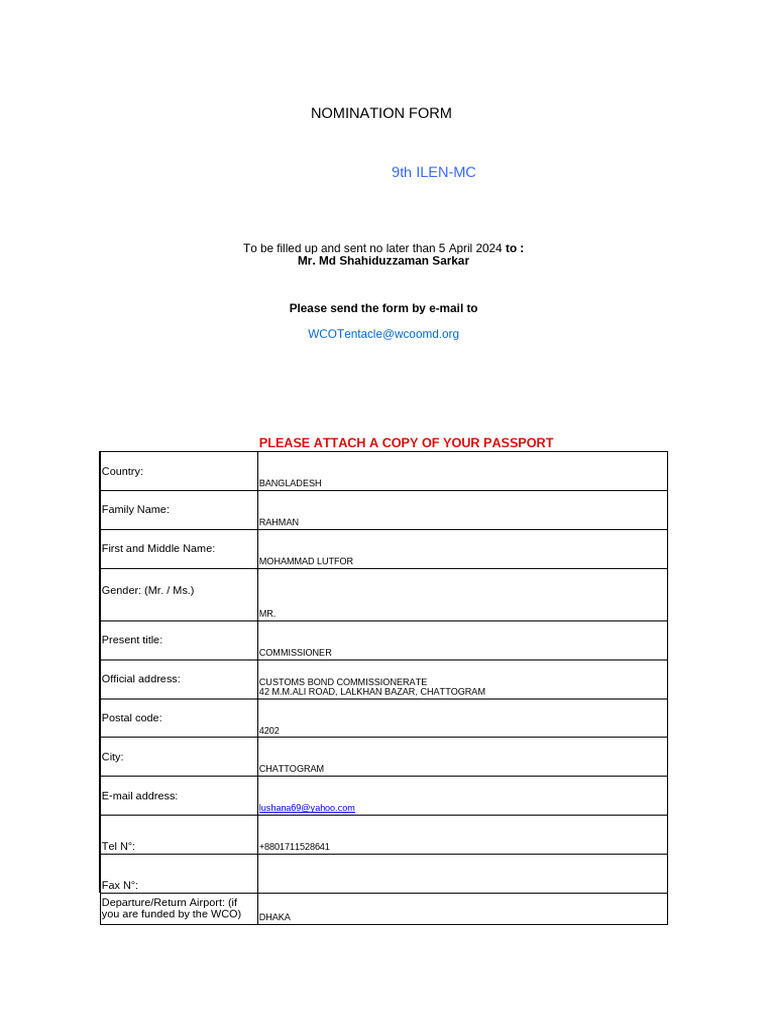Nomination Form | PDF