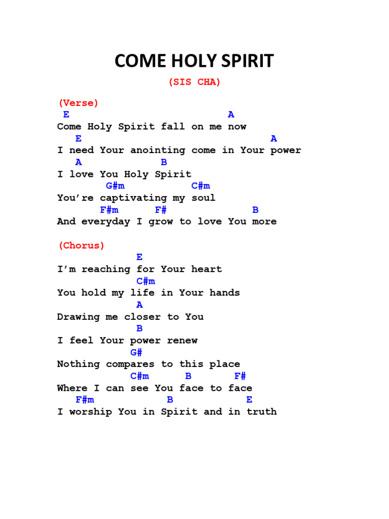 Come Holy Spirit | PDF