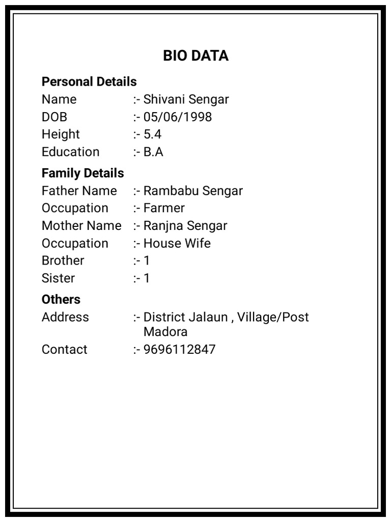 Biodata 4 | PDF