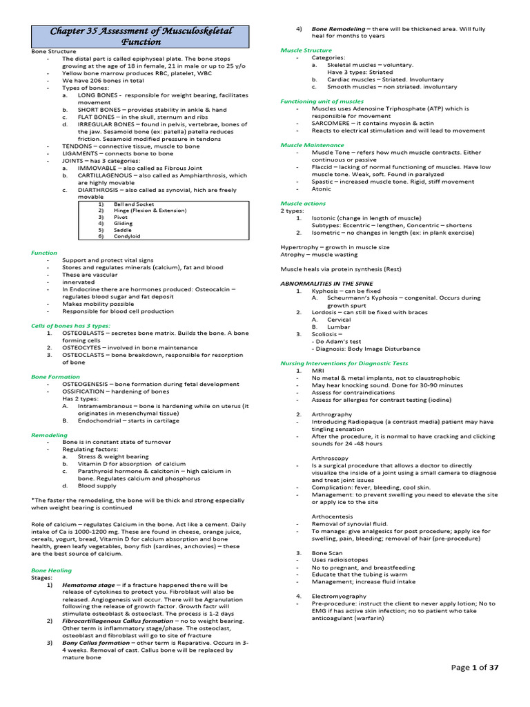 MS NOTE1 Eme Muna | PDF | Bone | Toe
