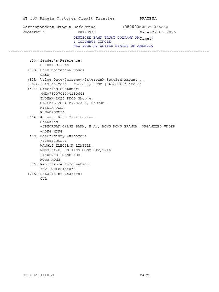 Swift From Inomak 2025 To Wangli Electron | PDF