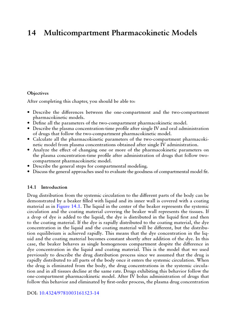 Two-Compartment Pharmacokinetic Models | PDF | Pharmacokinetics ...