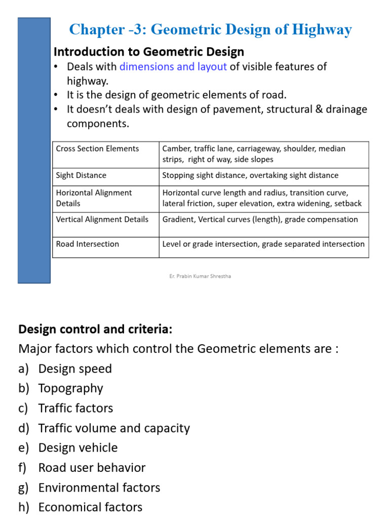 Chapter 3 - Geometric Design of Highway | PDF | Road | Traffic