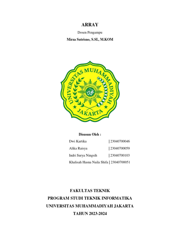 Makalah Struktur Data Dan Algoritma Arra | PDF