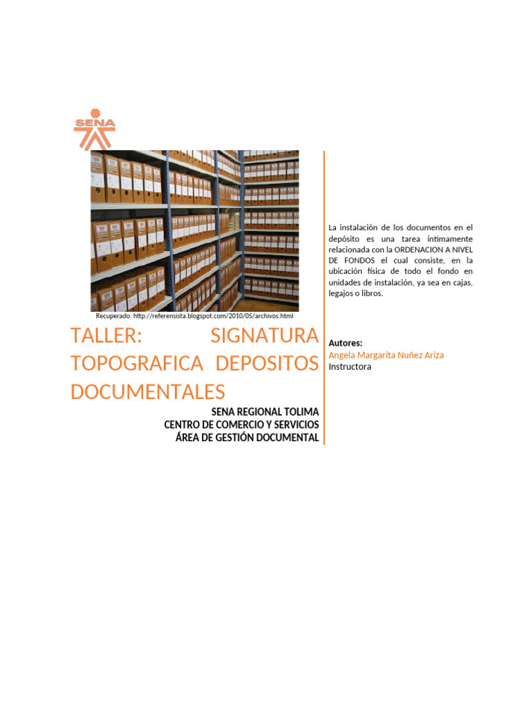 Taller Signatura Toponimica Archivo | PDF