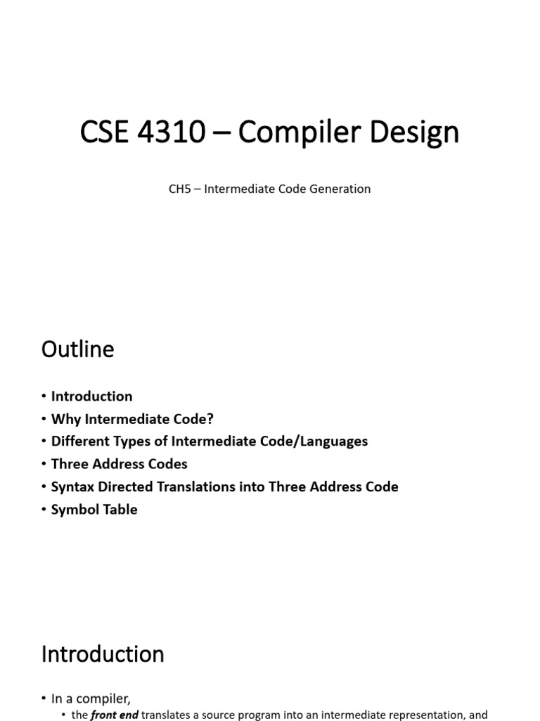 CD - CH5 - Intermediate Code Generation | PDF | Scope (Computer Science) | Parameter (Computer ...