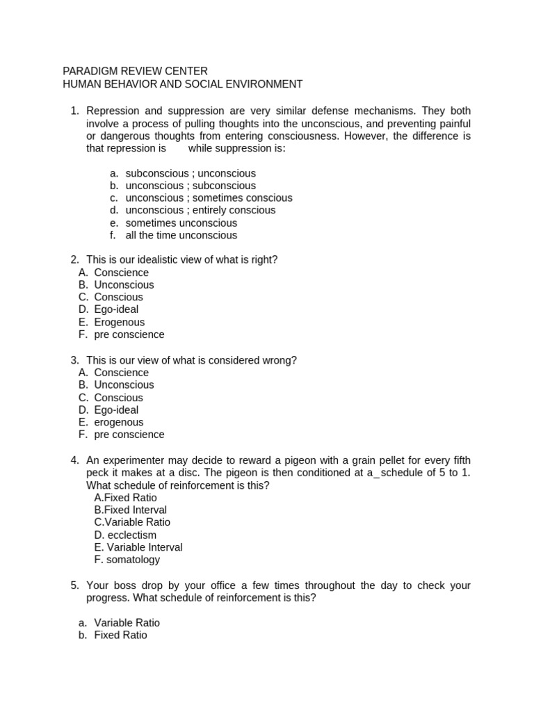 Hbse Paradigm Review Center | PDF | Attachment Theory | Sociology