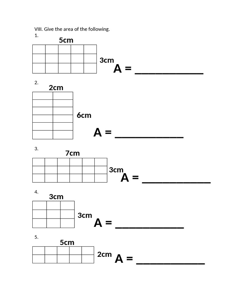 Area Calculation Exercises | PDF