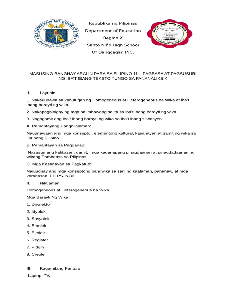 Grade 11 Lesson Plan | PDF