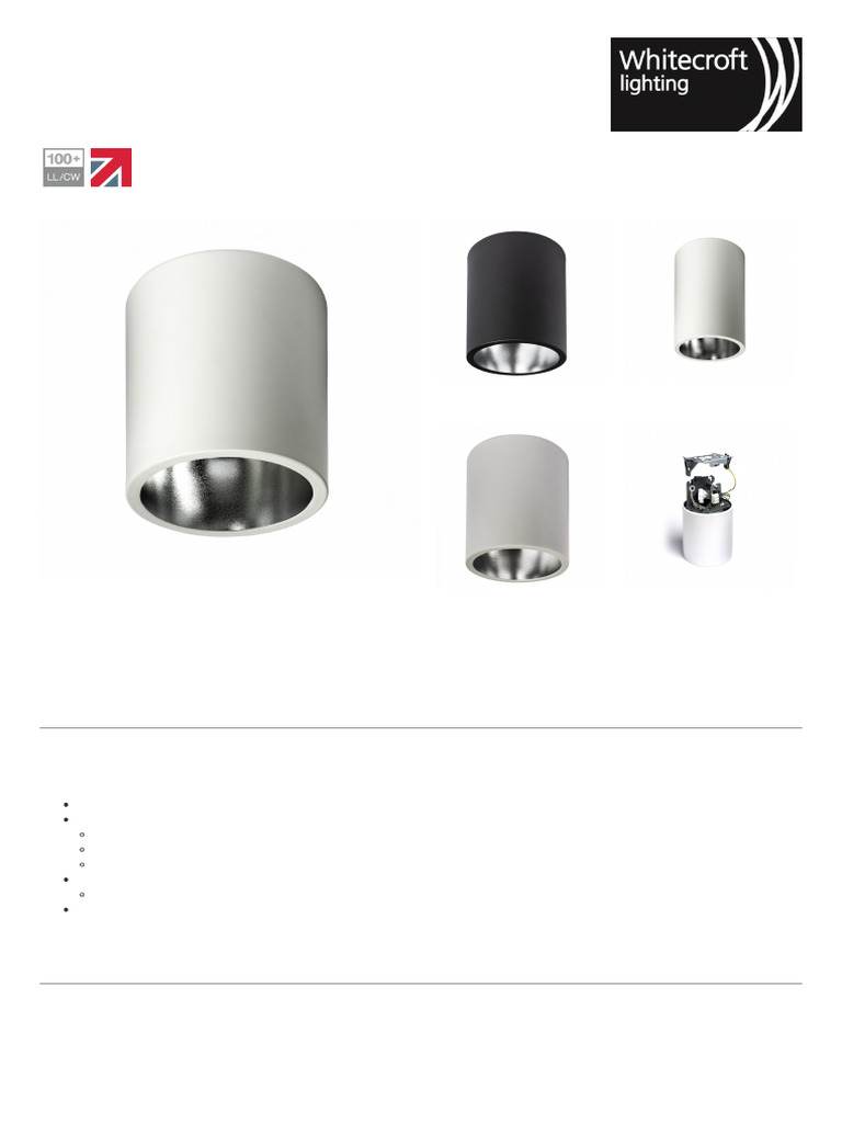 Whitecroft Mirage LED Surface Downlight | PDF | Lighting | Light