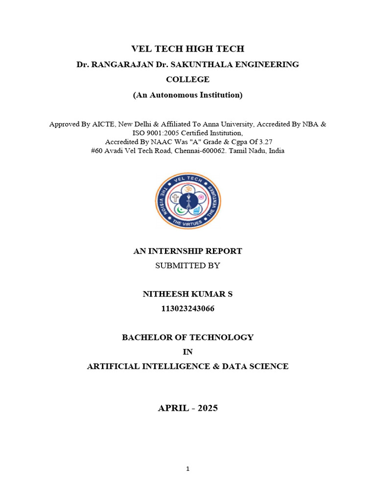 Nitheesh Kumar Intership Report | PDF | Encryption | Computer Security