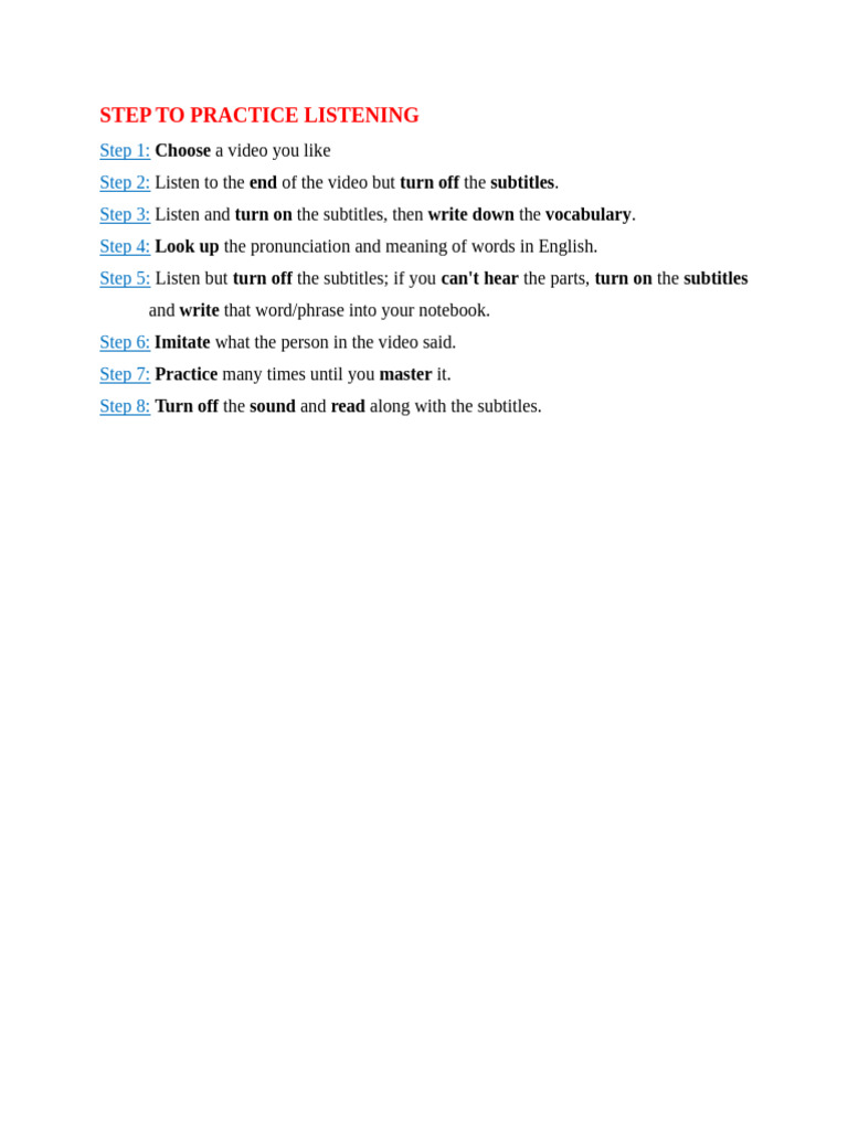 Step To Practice Listening | PDF