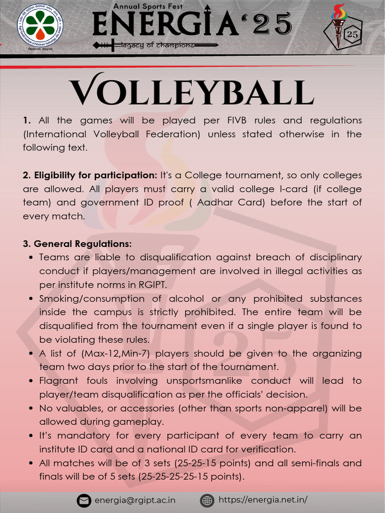 Rule Book Volleyball | PDF | Sports Rules And Regulations | Sports