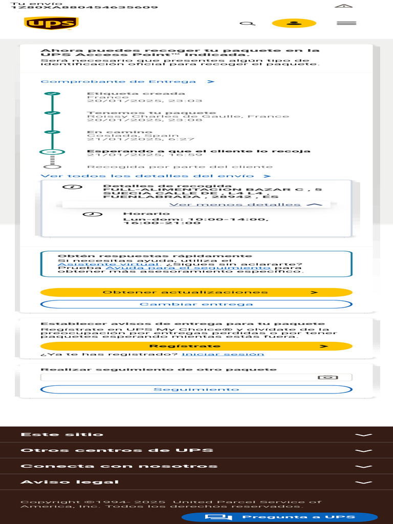 Seguimiento UPS - España | PDF