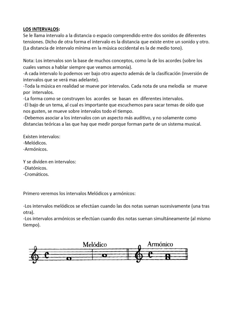 Teoría de Los Intervalos y Su Visualización en El Bajo - 102840 | PDF ...