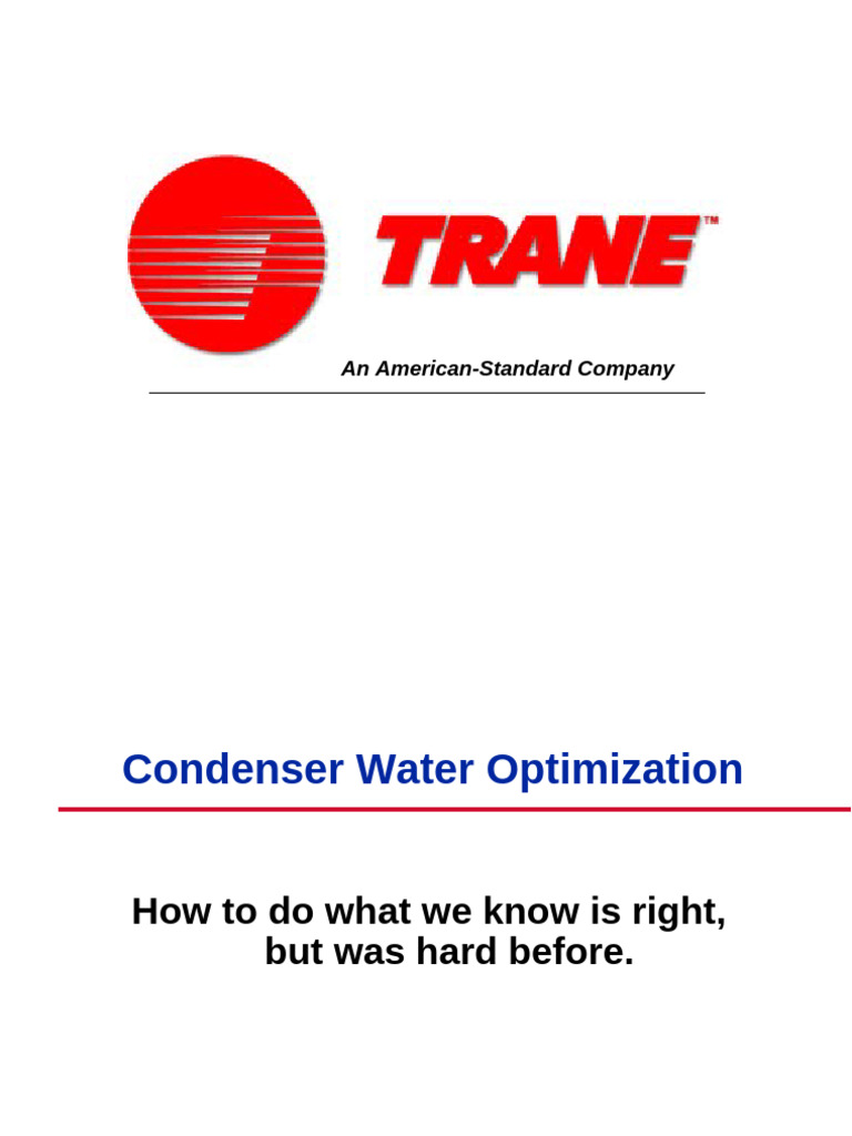 Condenser Water Optimization | PDF | Engineering Thermodynamics | Building Automation