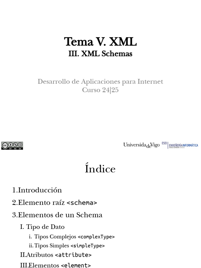 Tema 5.3. XML - Schemas | PDF | Xml | Estándares del consorcio World Wide Web