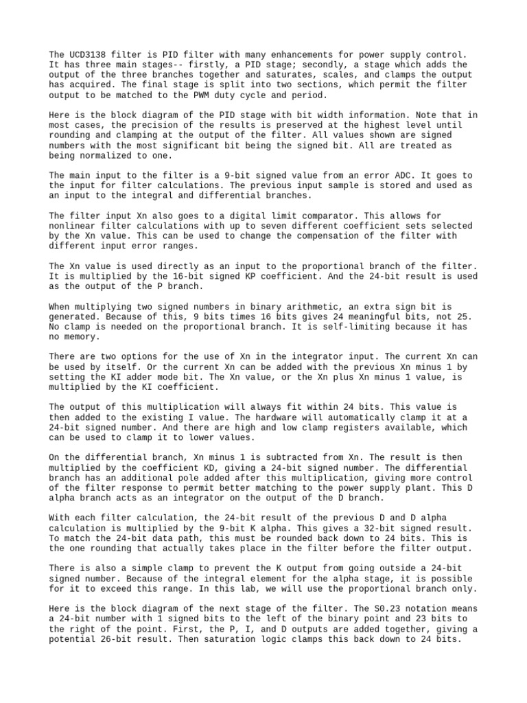 The UCD3138 Digital Filter Module Overview of Digital Filter ...