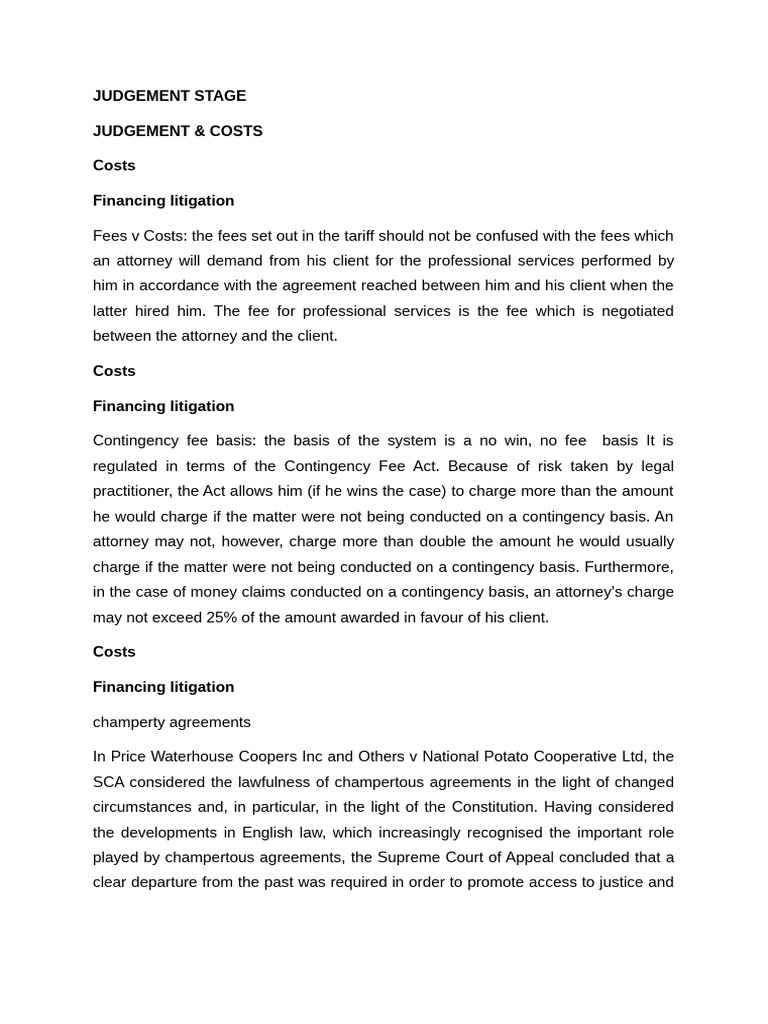 Understanding Legal Costs and Awards | PDF | Costs In English Law ...
