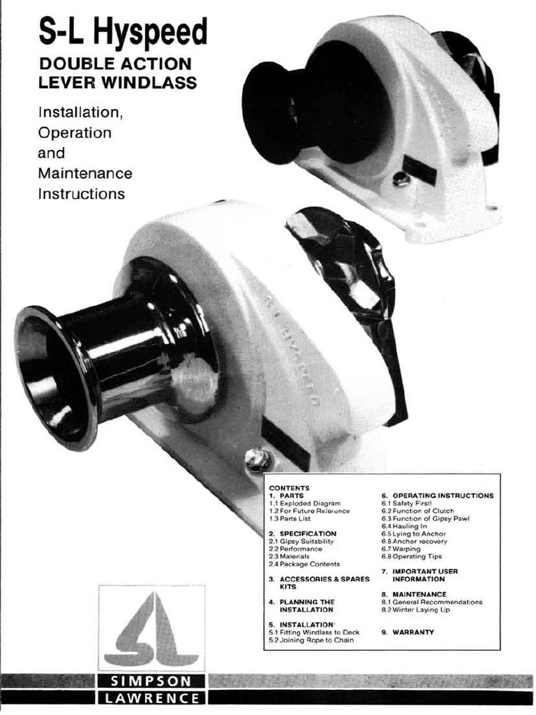 Simpson Lawrence Windlass Manual Guide | PDF