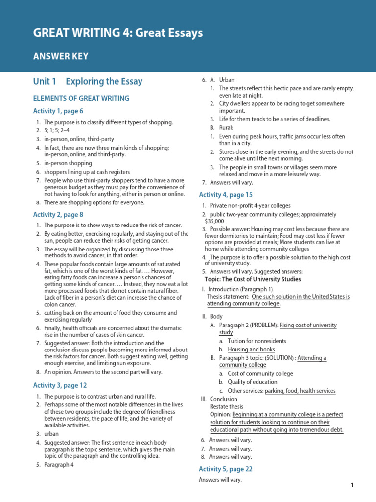 Great Writing 4: Essay Activities Guide | PDF | Password | Brazil