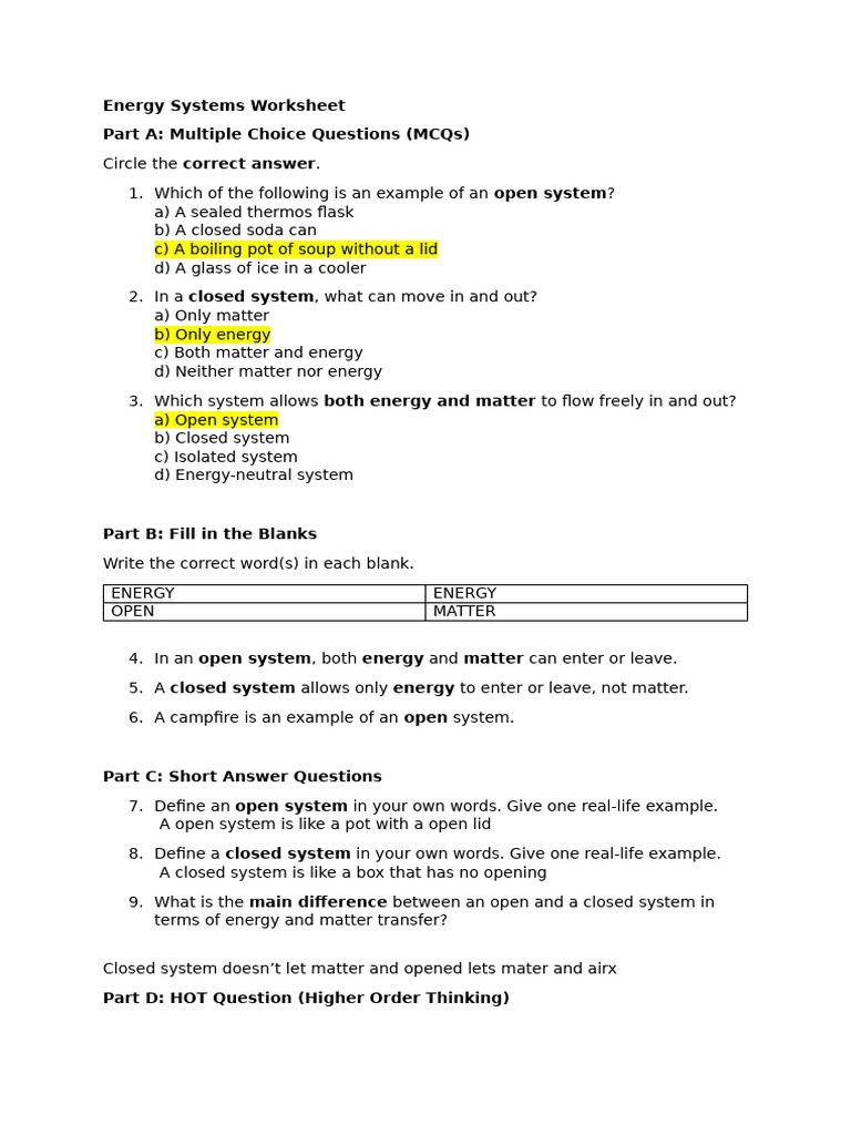 Energy Systems DAY1 | PDF