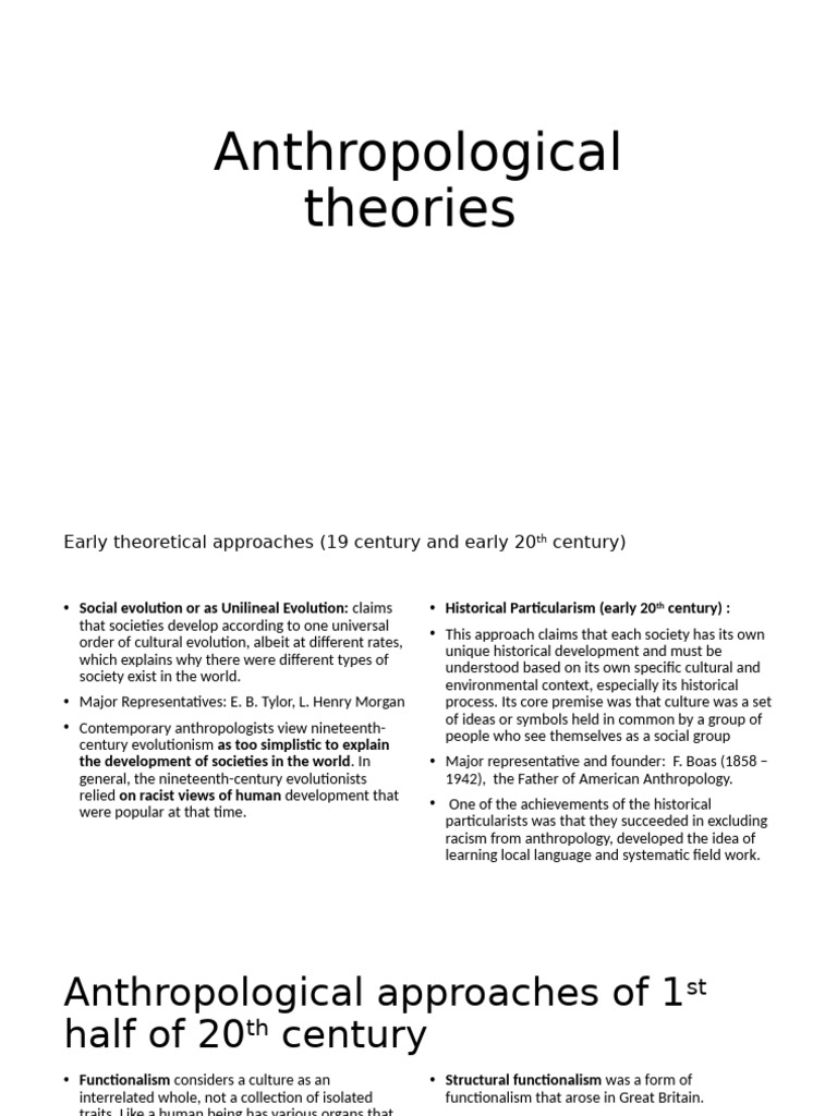 Anthropological Theories | PDF | Anthropology | Materialism