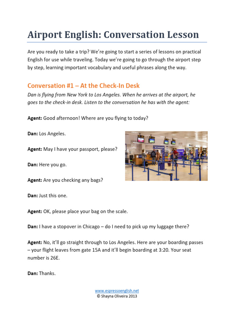 Handout Airport Conversations | PDF | Aviation