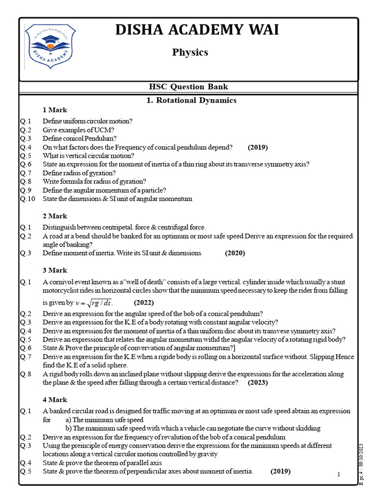 Physics HSC Question Bank | PDF | Magnetism | Gases