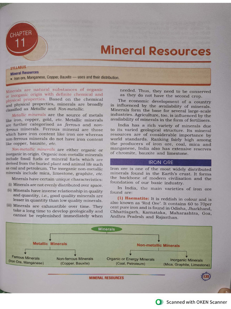 Geography - Mineral Resourses | PDF