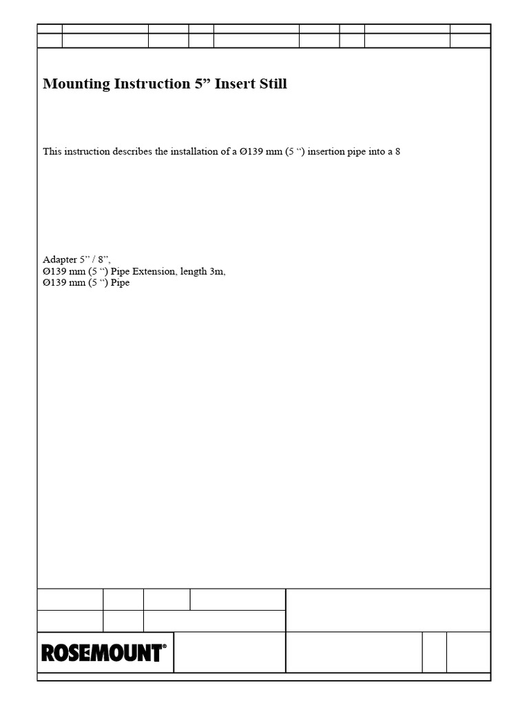 Manual Mounting Instruction 5 Inch Insert Pipe Into 8 Inch Still Pipe ...