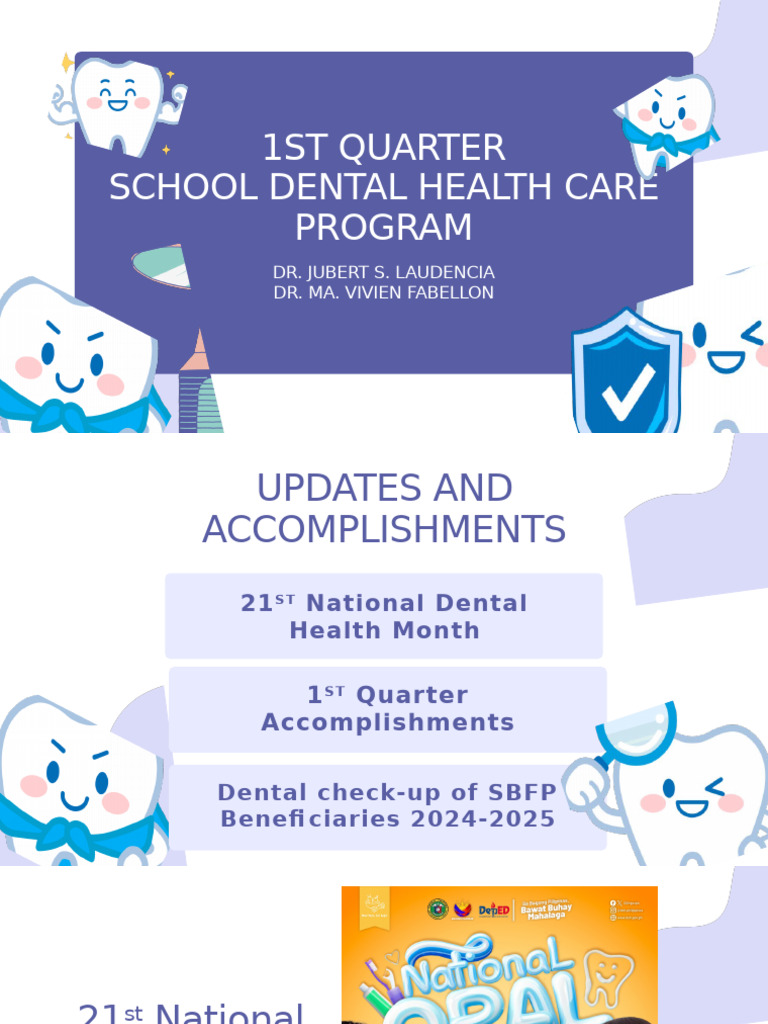 1st Quarter Dental Health Program Update | PDF | Dentistry | Medicine