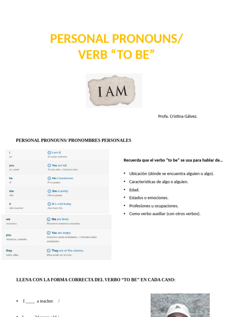 Personal Pronouns - Verb To Be | PDF | Linguistic Morphology