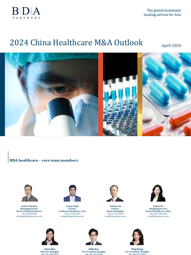 [BDA]2024 China Healthcare MA Outlook 16Apr24 | PDF | Mergers And Acquisitions | Valuation (Finance)