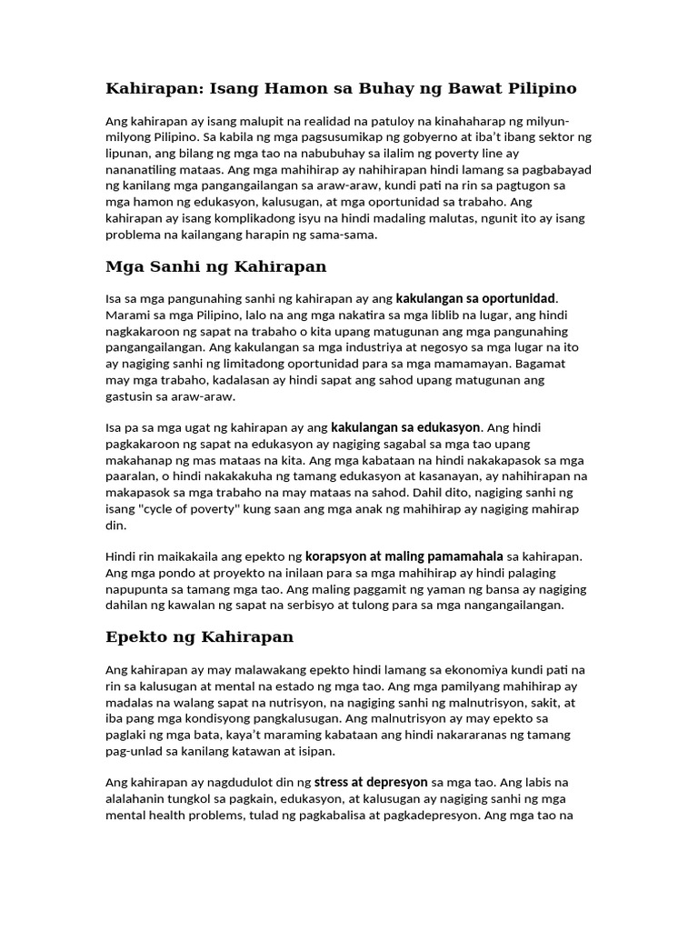 Kahirapan | PDF