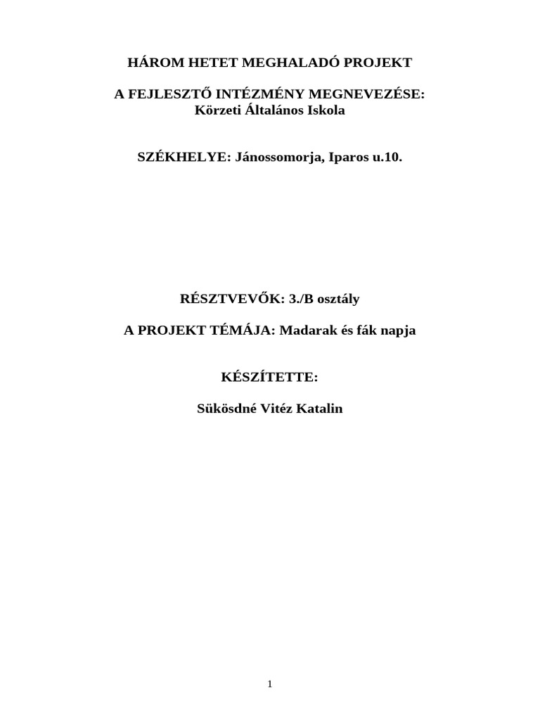 A Projekt Celja Egesz | PDF