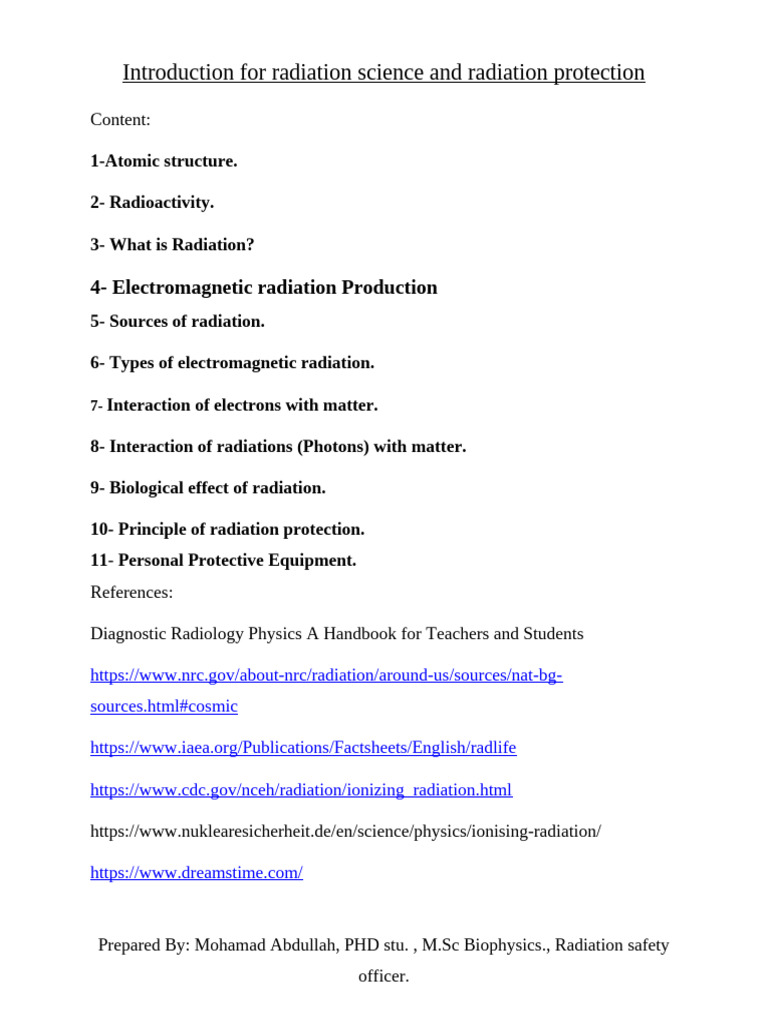 Radiation Science and Protection Overview | PDF | Radiation | Ionizing ...