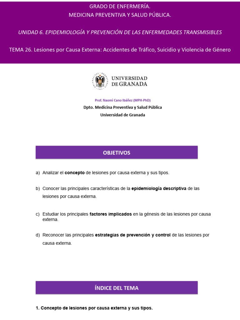 Tema 26. Lesiones Por Causa Externa | PDF | Abuso de alcohol | Violencia
