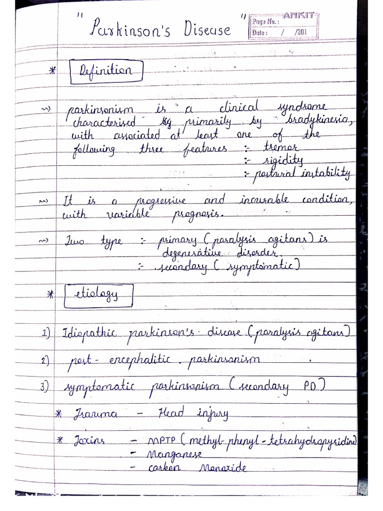 Parkinson Dzs by Aviraj Patel | PDF