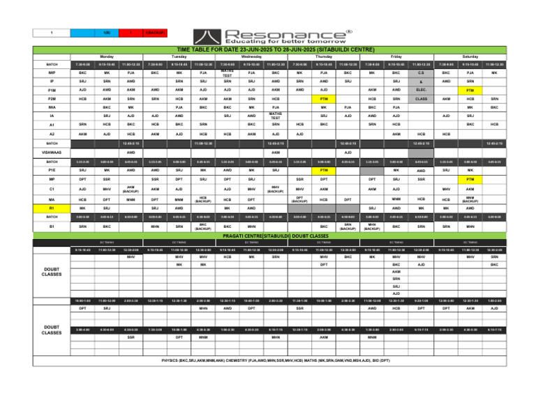 June 2025 Timetable for Sitabuildi | PDF