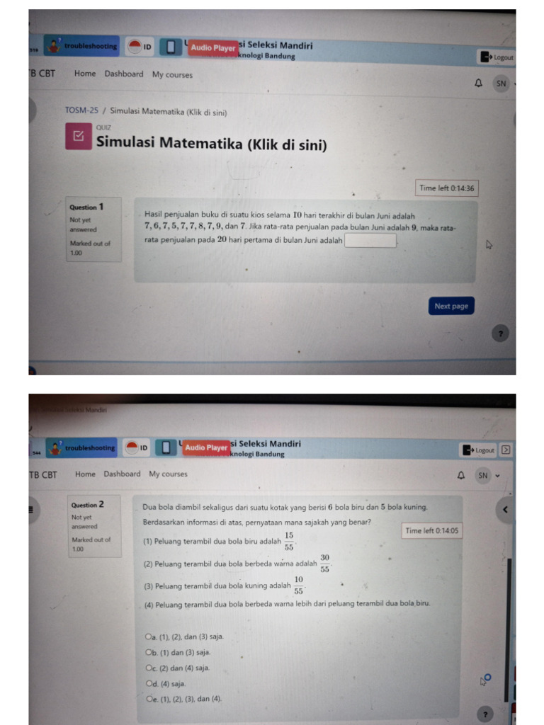 Matematika Simulasi SM ITB 2025 | PDF
