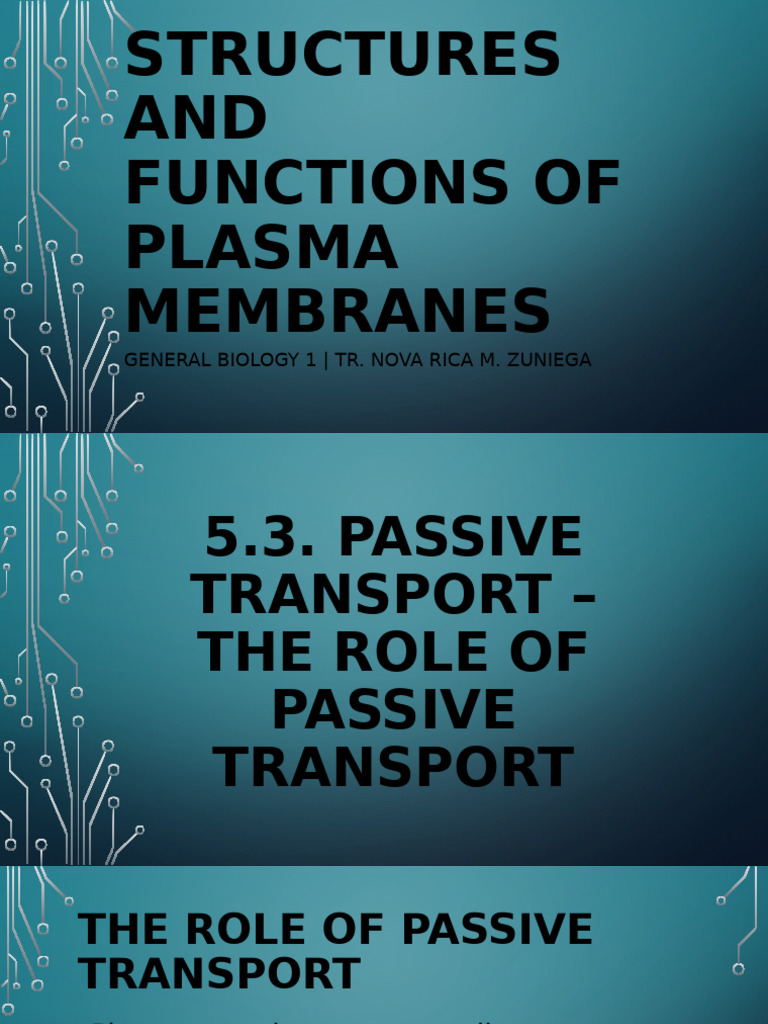 5.3. Passive Transport The Role Passive Transport | PDF | Cell Membrane ...