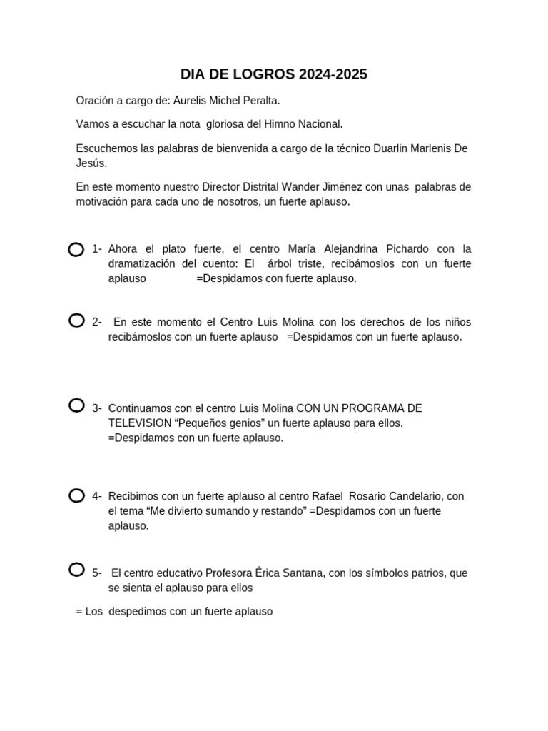 Celebración del Día de Logros 2024-2025 | PDF