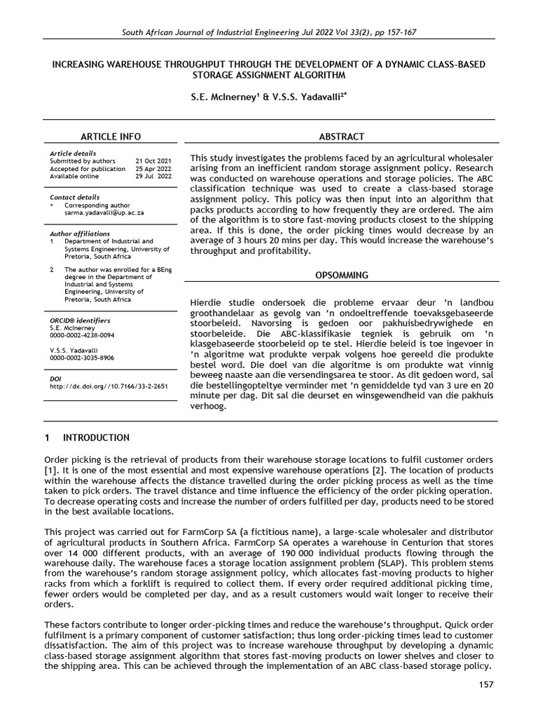 Increasing Warehouse Throughput | PDF | Warehouse | Inventory