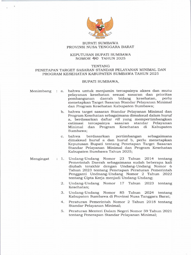 SK Penetapan Target SPM 2025 Stempel | PDF