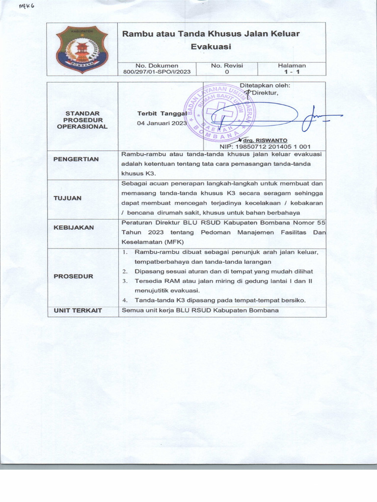 Rambu Atau Tanda Khusus Jalan Keluar Evakuasi | PDF