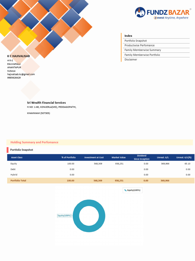 Index: Portfolio Snapshot Productwise Perfomance Family Memberwise Summary Family Memberwise ...