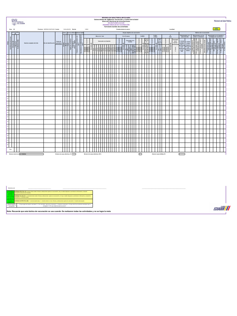 Barrido Documentado Formulario MSP 2025 | PDF | Vacunación | Salud pública