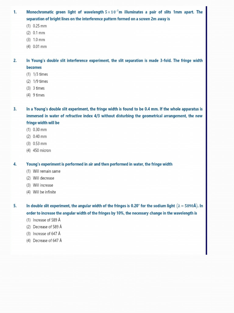 Wave Optics HW Assignment | PDF